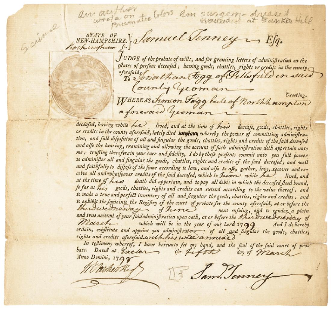 SAMUEL TENNEY Continental Army Surgeon General