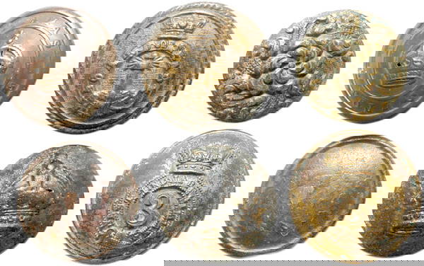 War Of 1812 Period: Six British Military Buttons