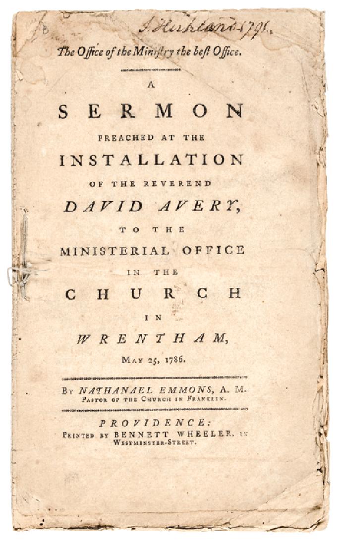 Continental Army Chaplain DAVID AVERY Imprint