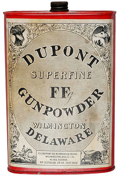 1191: 1924 Dupont Superfine Gunpowder Can