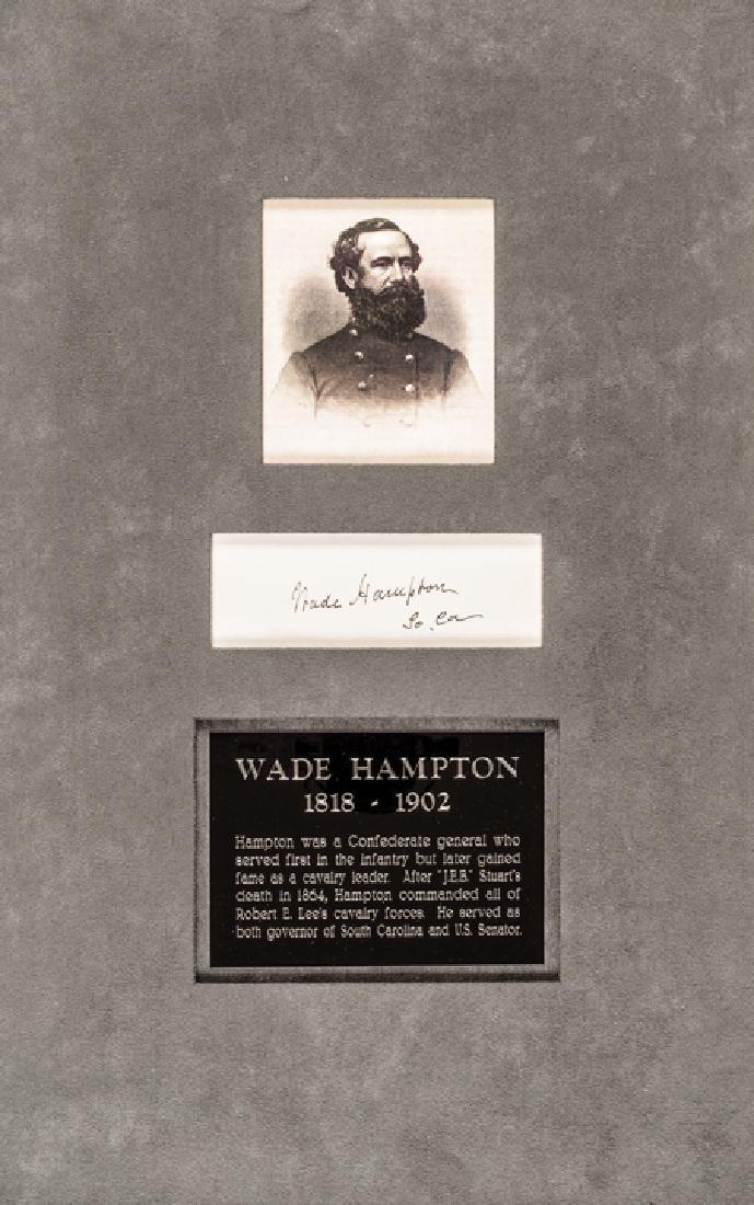Wade Hampton Confederate Cavalry General Signature