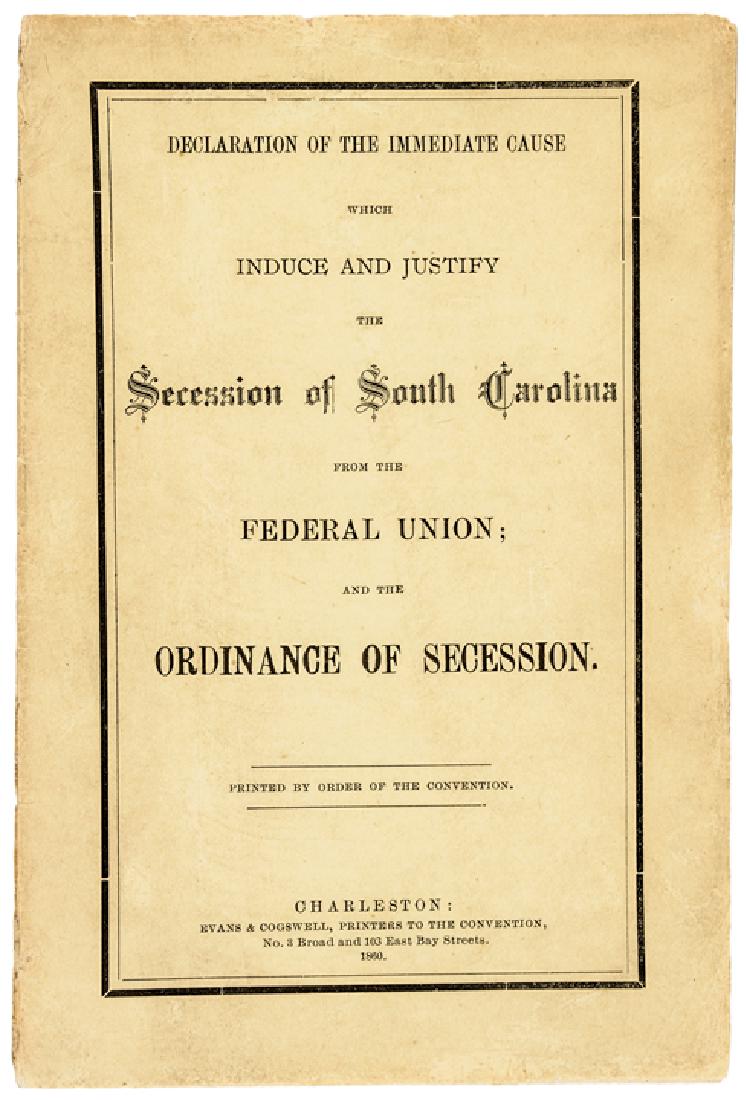 1860 Secession of South Carolina.. Federal Union