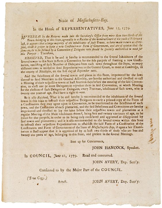 Revolutionary War Broadside For New Constitution