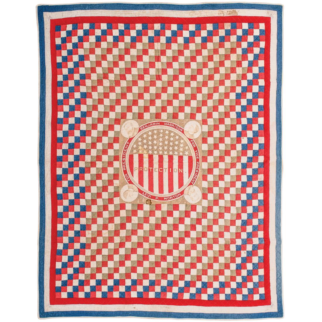 1888 Presidential Campaign Harrison-Morton Quilt