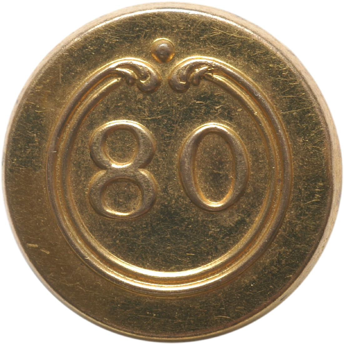 c. 1780 Revolutionary War 80th Reg. French Button