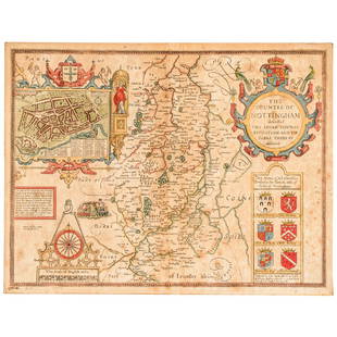 1610 Map Of Nottingham By Cartographer John Speed