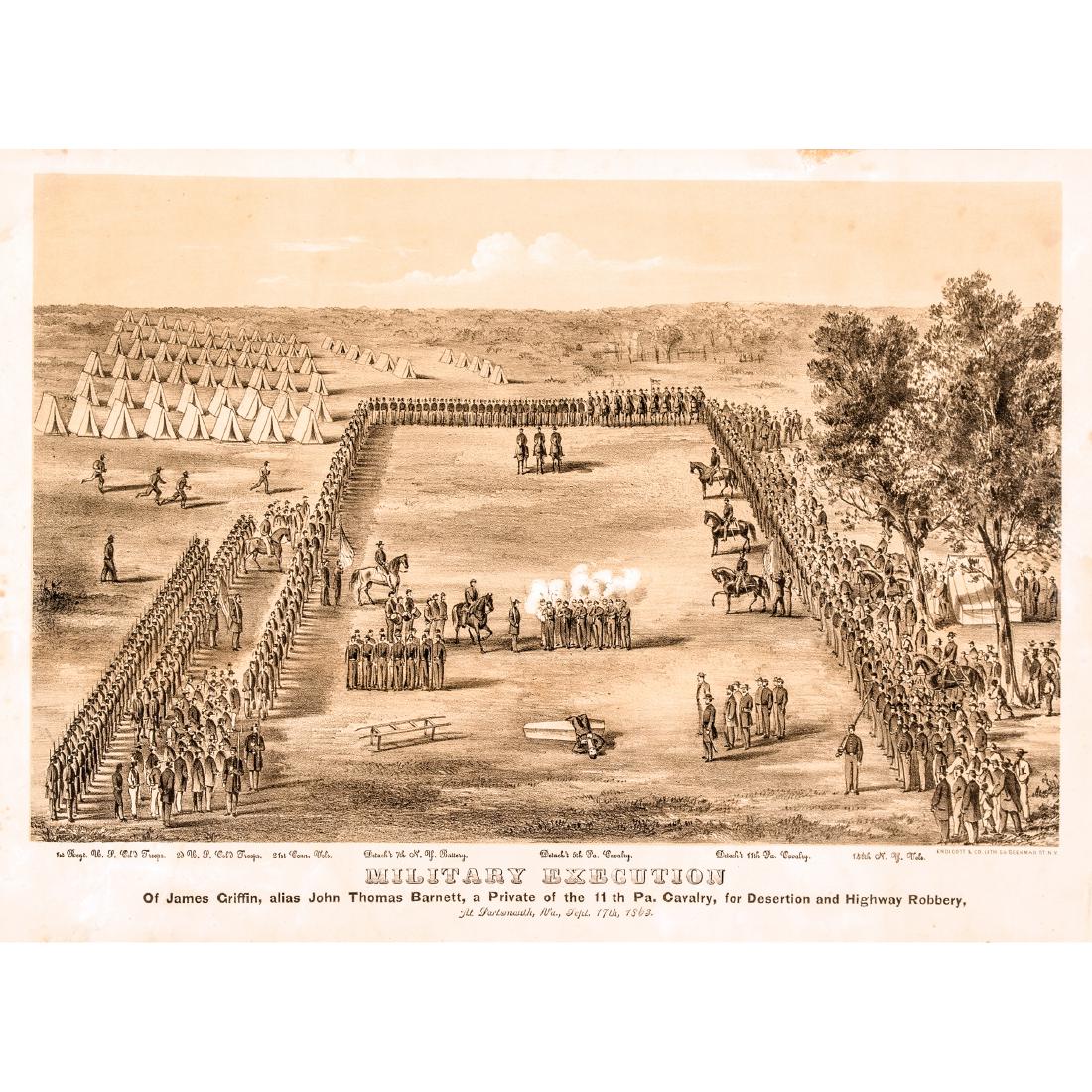 1863 Civil War Print Titled: MILITARY EXECUTION