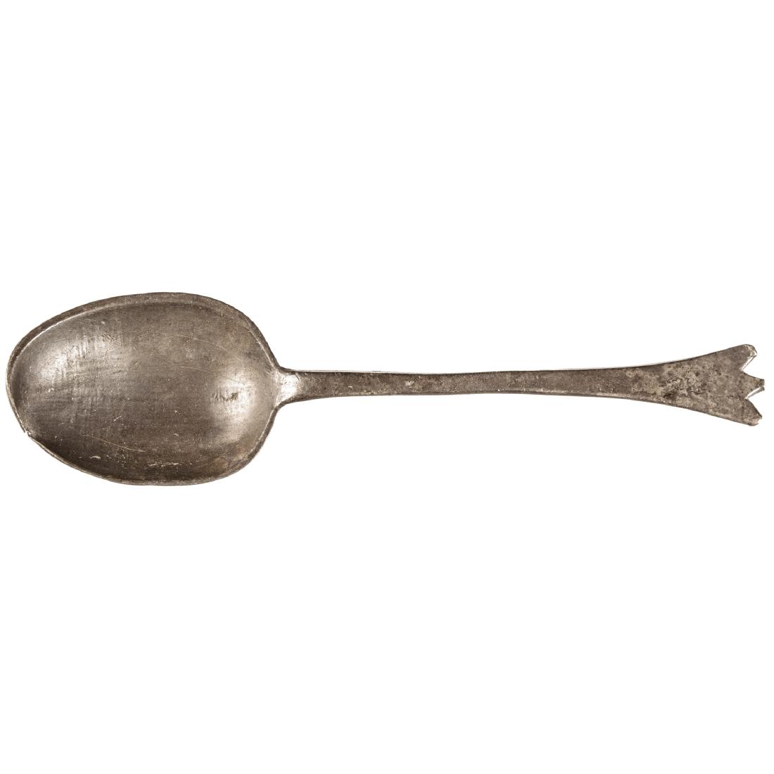c 1680 Colonial Triffid Hallmarked Pewter Spoon