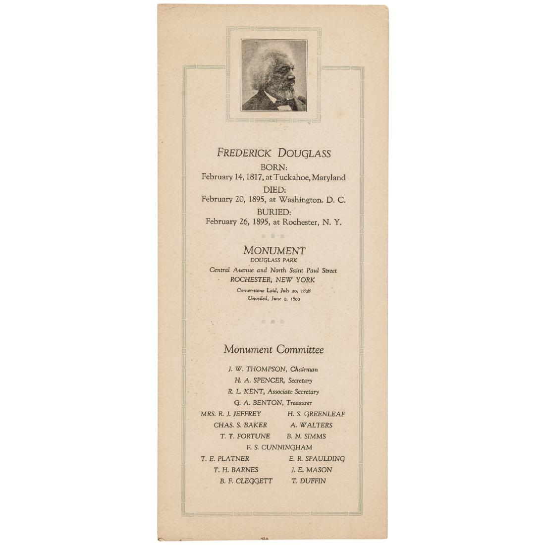 1899 Unveiling of The FREDERICK DOUGLASS Monument