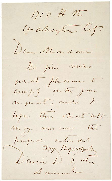 77: DAVID DIXON PORTER, Autograph Letter Signed