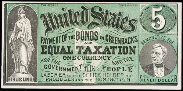 Political "greenback" Party Advertisement.