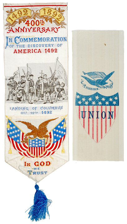 2606: Two Colorful & High Quality Historic Silk Ribbons