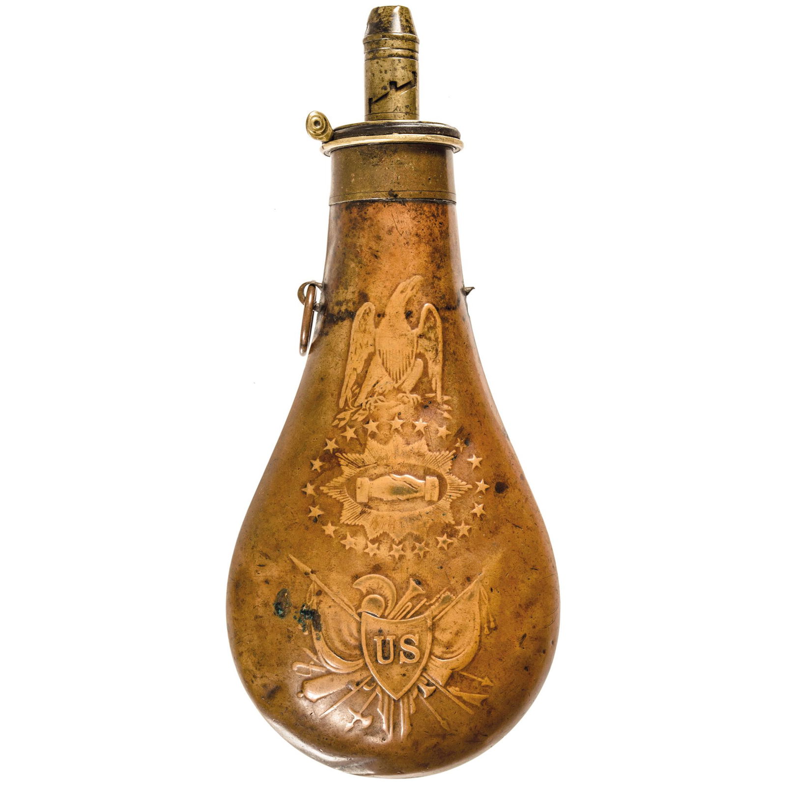 1840s Mexican American War Era Batty Peace Flask