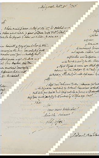 Thomas Gage. British Commander, Signed Letter