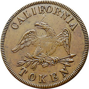 733: 1849 California Token in Brass