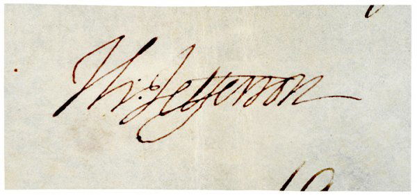 2035: Clipped Signature, THOMAS JEFFERSON, On Vellum