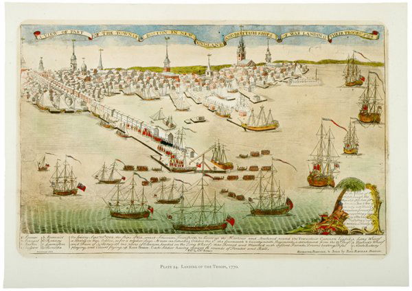 2304: REPRINT: 1768 British Landing Troops -Paul Revere