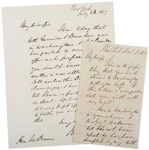 Two James Denver Letters 1850s Railroad