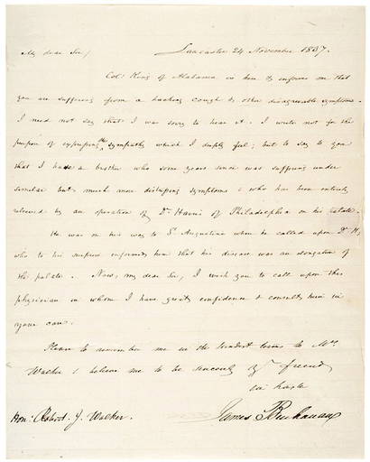 James Buchanan Autograph Letter Signed 1837