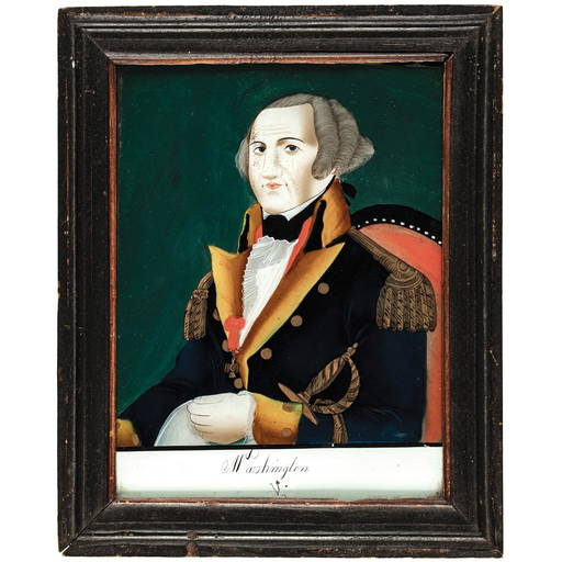 1820 George Washington Reverse Painting On Glass