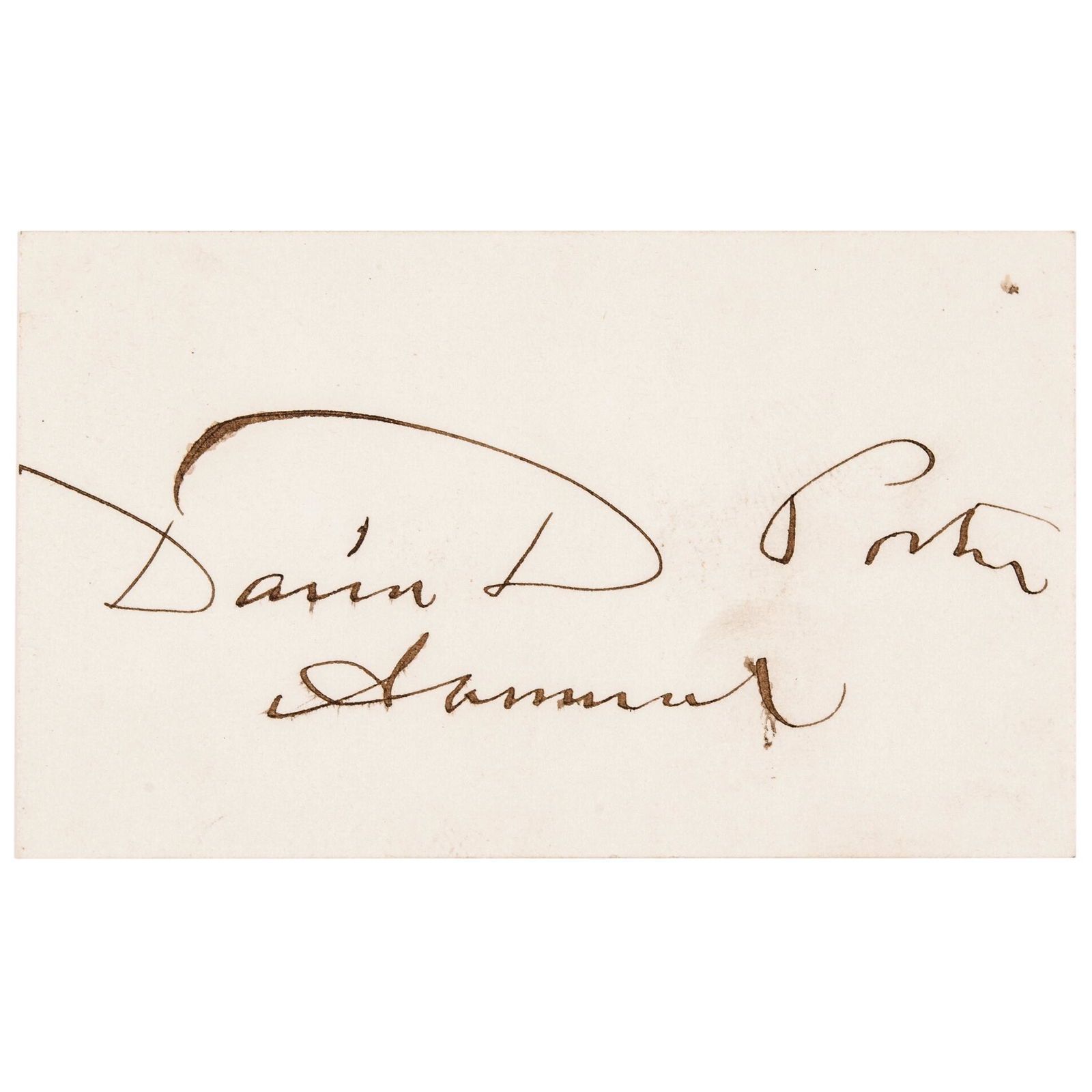 David Dixon Porter U.s. Navy Admiral Card Signed