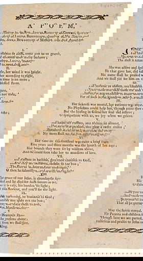 1805, A Printed Elegiac Poem