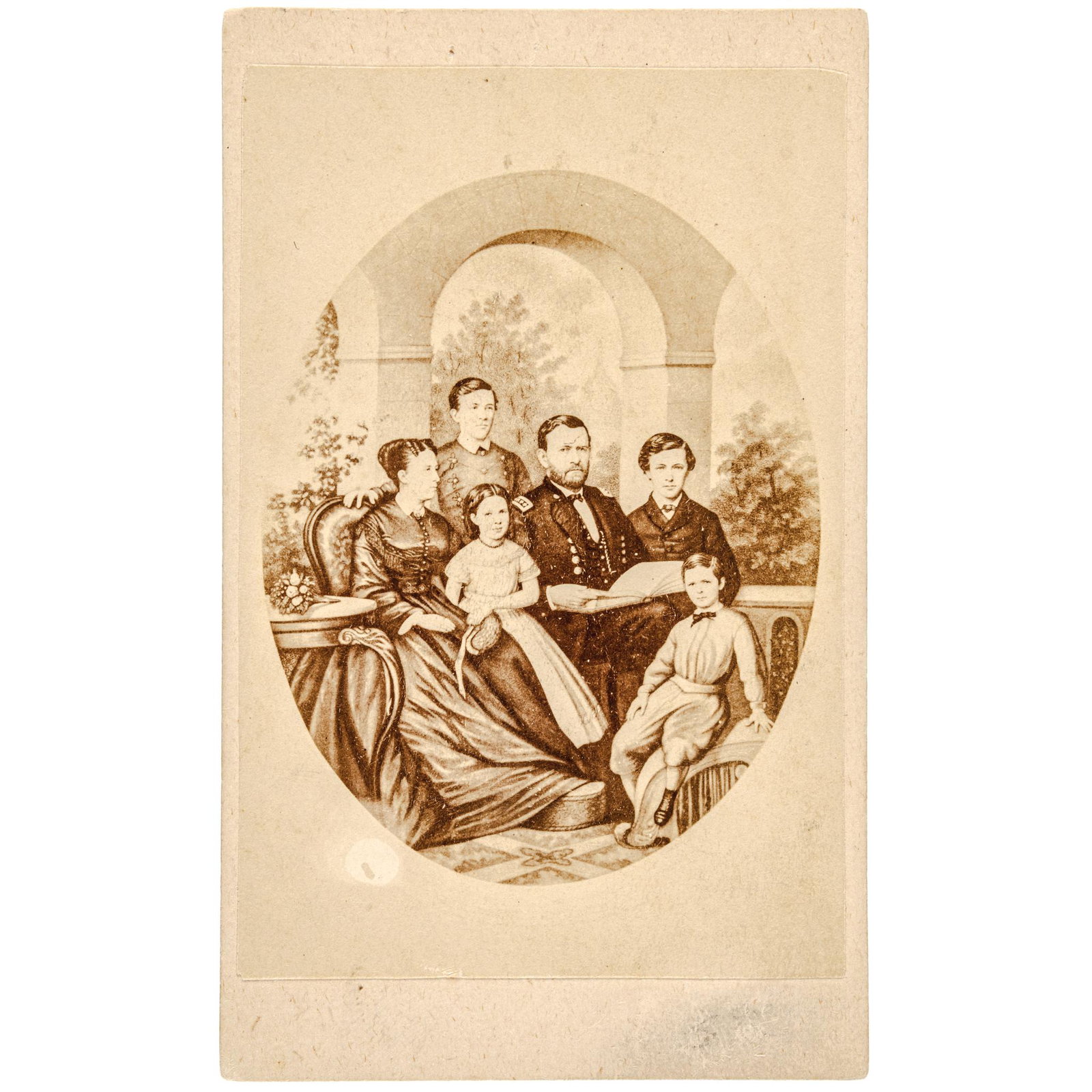 General Grant And His Family Civil War Era Carte De Visite