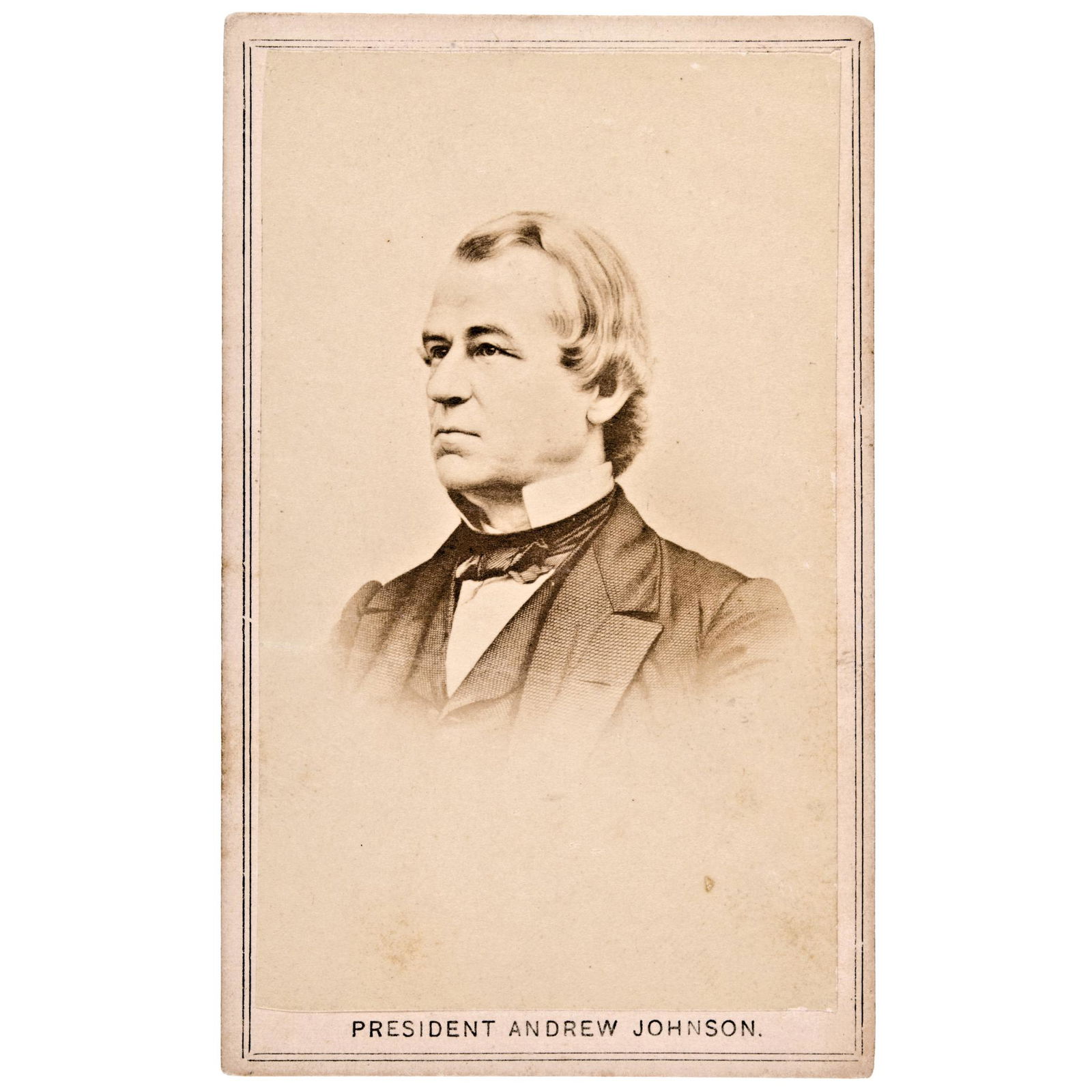 Cdv Photograph Impeached President Andrew Johnson