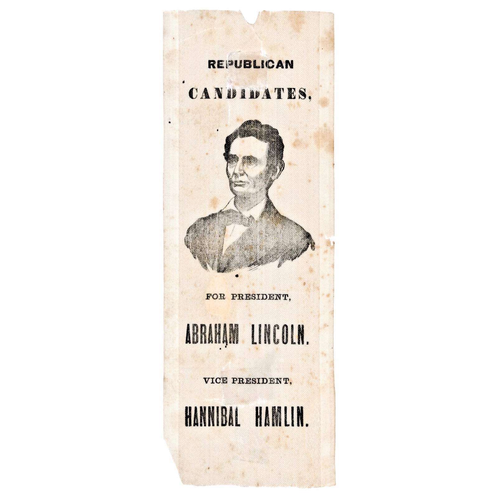 1860 ABRAHAM LINCOLN + HANNIBAL HAMLIN Rare Silk - Nov 12, 2022 | Early ...
