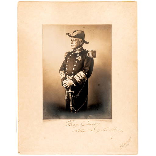 1911 Admiral GEORGE DEWEY Signed Sepia Photograph in Naval Uniform with ...