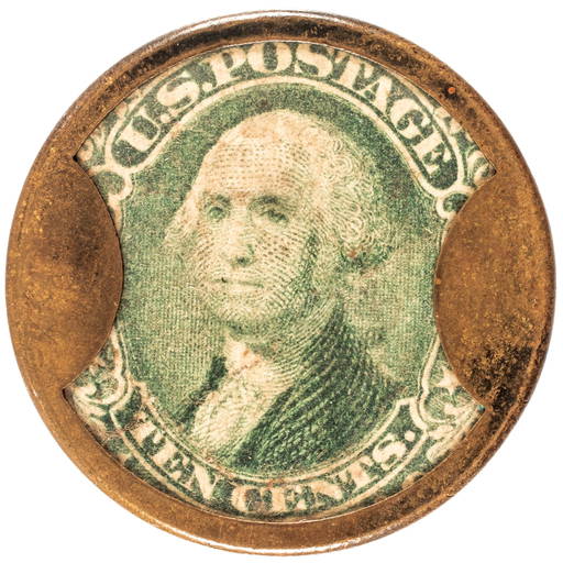 Civil War Encased Postage Stamp Coin 10 Burnetts