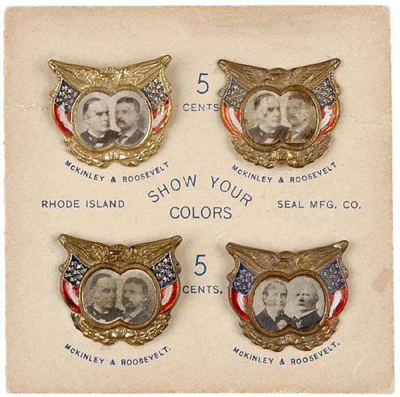 1900,4 Presidential Campaign Badges