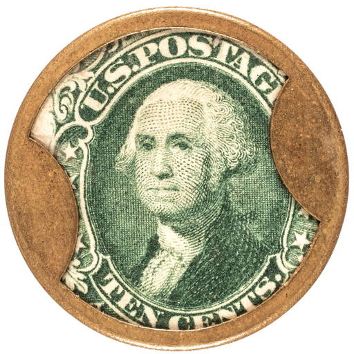 1862 Civil War, Encased Postage Stamp Currency, Ten Cents, Kirkpatrick ...