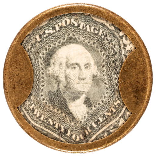 1862 Civil War, Encased Postage Stamp Currency, 24 Cents, Ellis Mcalpin ...