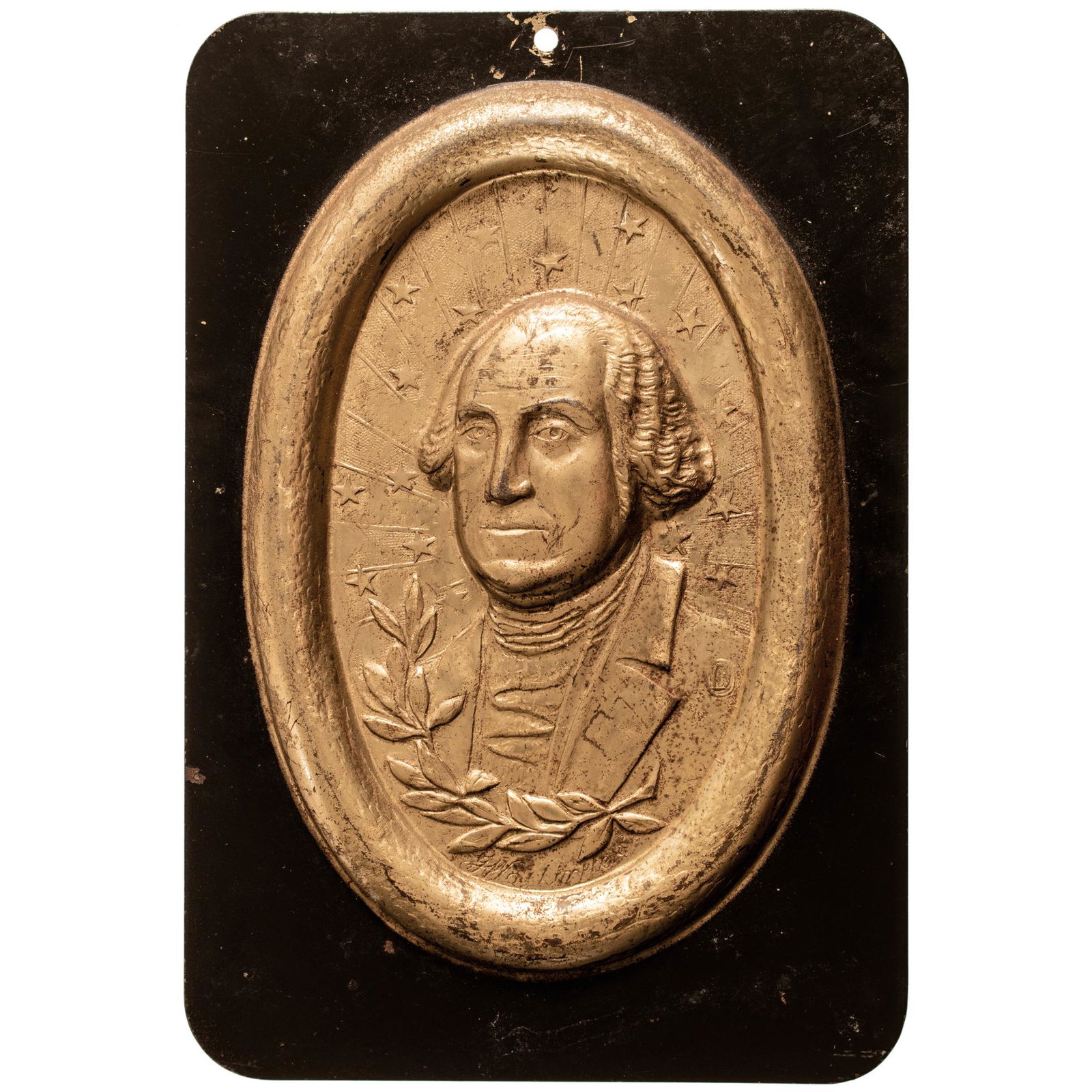 C. 1876 Centennial Era Patriotic George Washington Embossed Copper ...