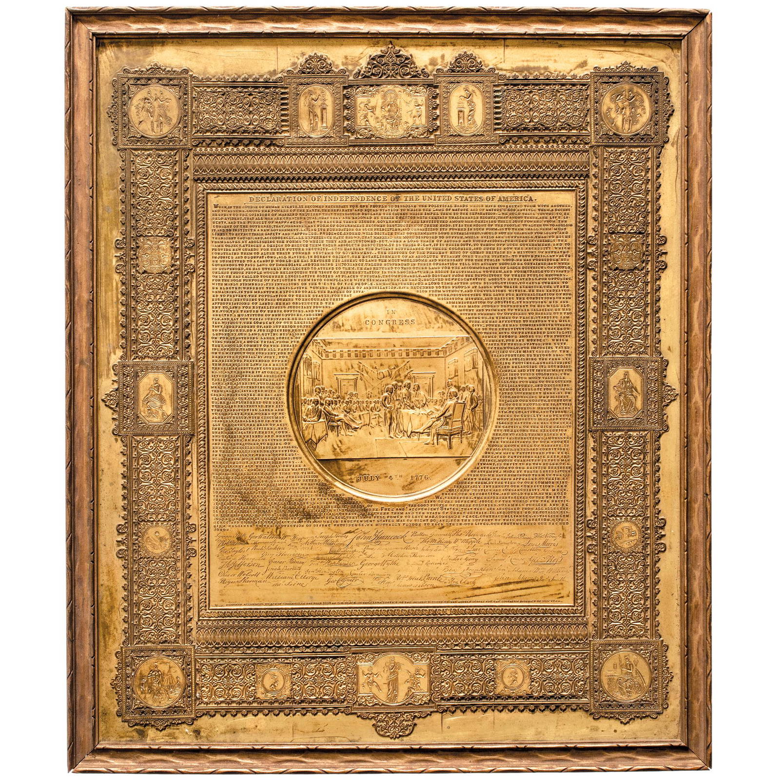 1859-dated, Declaration Of Independence, Rare Ornate Variant Type ...