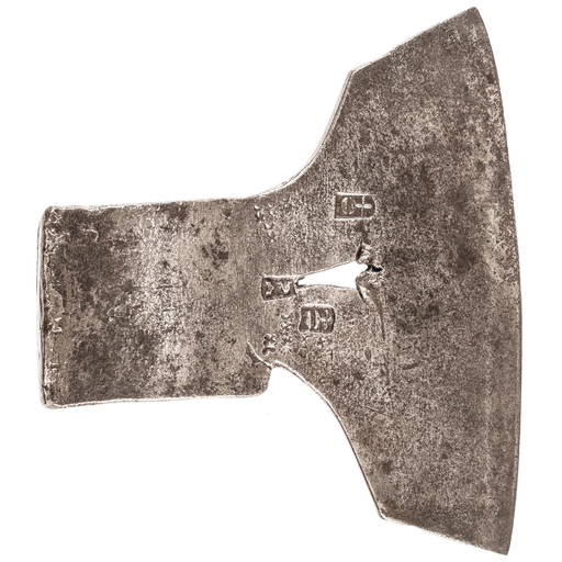 C. 1650 Authentic Axe Of Justice, Hand Wrought Iron Head With Christian ...