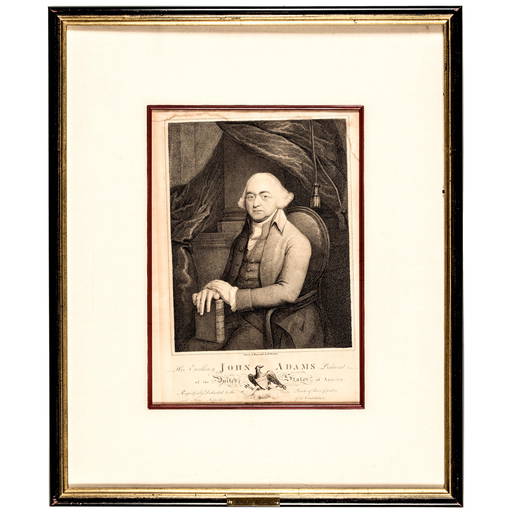. 1797 American Engraving Of President John Adams, Engraved By H. Houston,