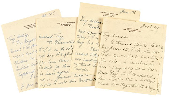 ELEANOR ROOSEVELT, Four Handwritten Letters