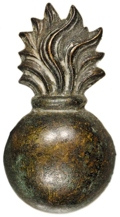 Revolutionary War Flaming Grenade Bomb Insignia Badge