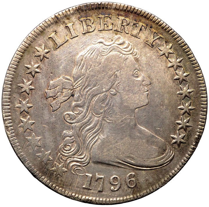 1796 Draped Bust Silver Dollar. Small Eagle Reverse