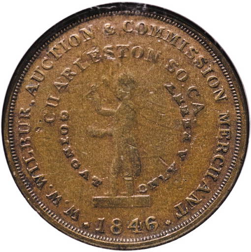 1846 Slave Auctioneer “w. Wilbur” Token Ngc Certified