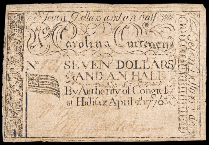 Colonial Currency, NC, April 2, 1776, 7 and 1/2 Dollars - Aug 26, 2012 ...