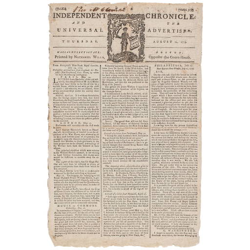 August 12, 1779 Boston Newspaper Independent Chronicle Battle Of Stony ...
