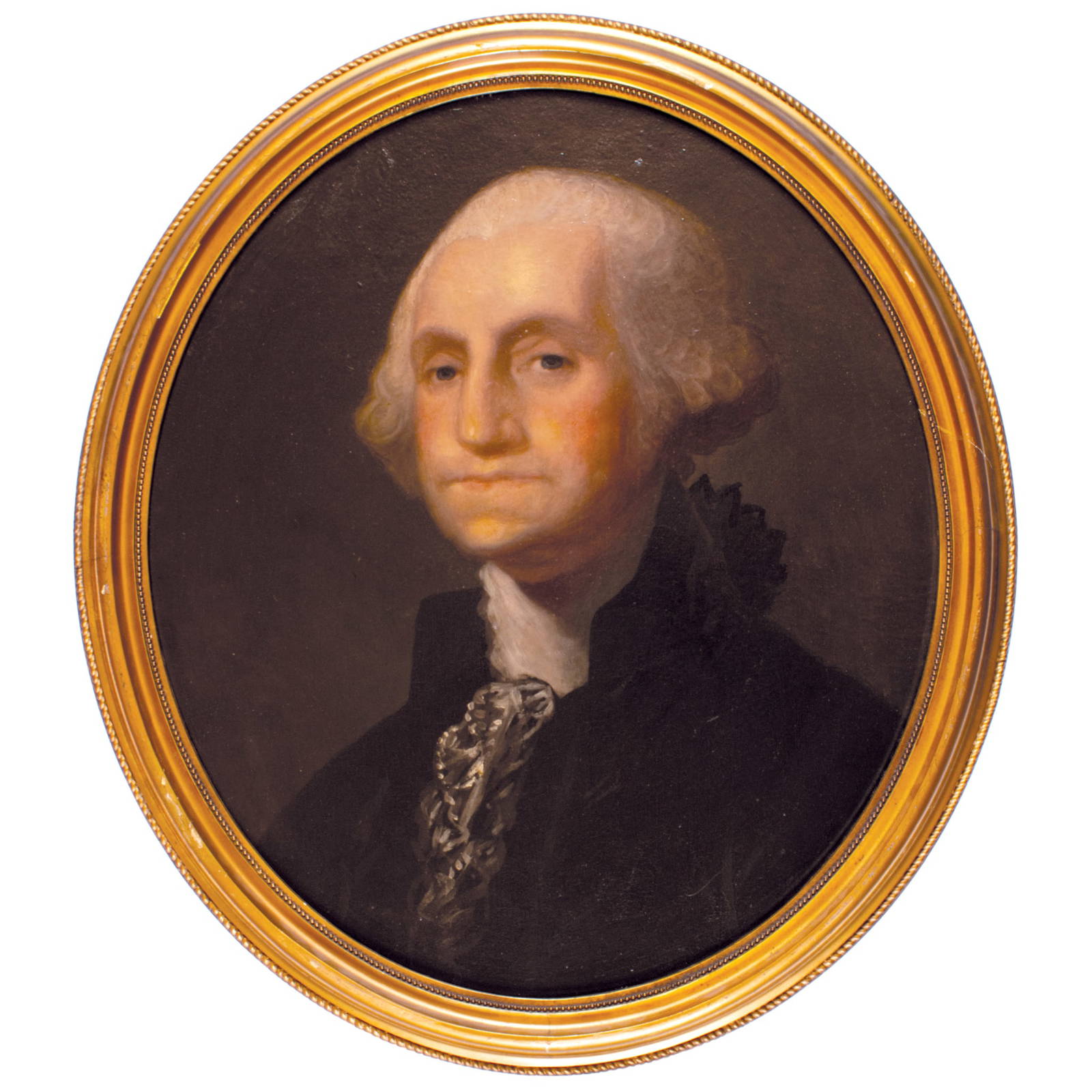 C. 1876 Centennial Period, George Washington Portrait Oil Painting On Board, After Gilbert ...