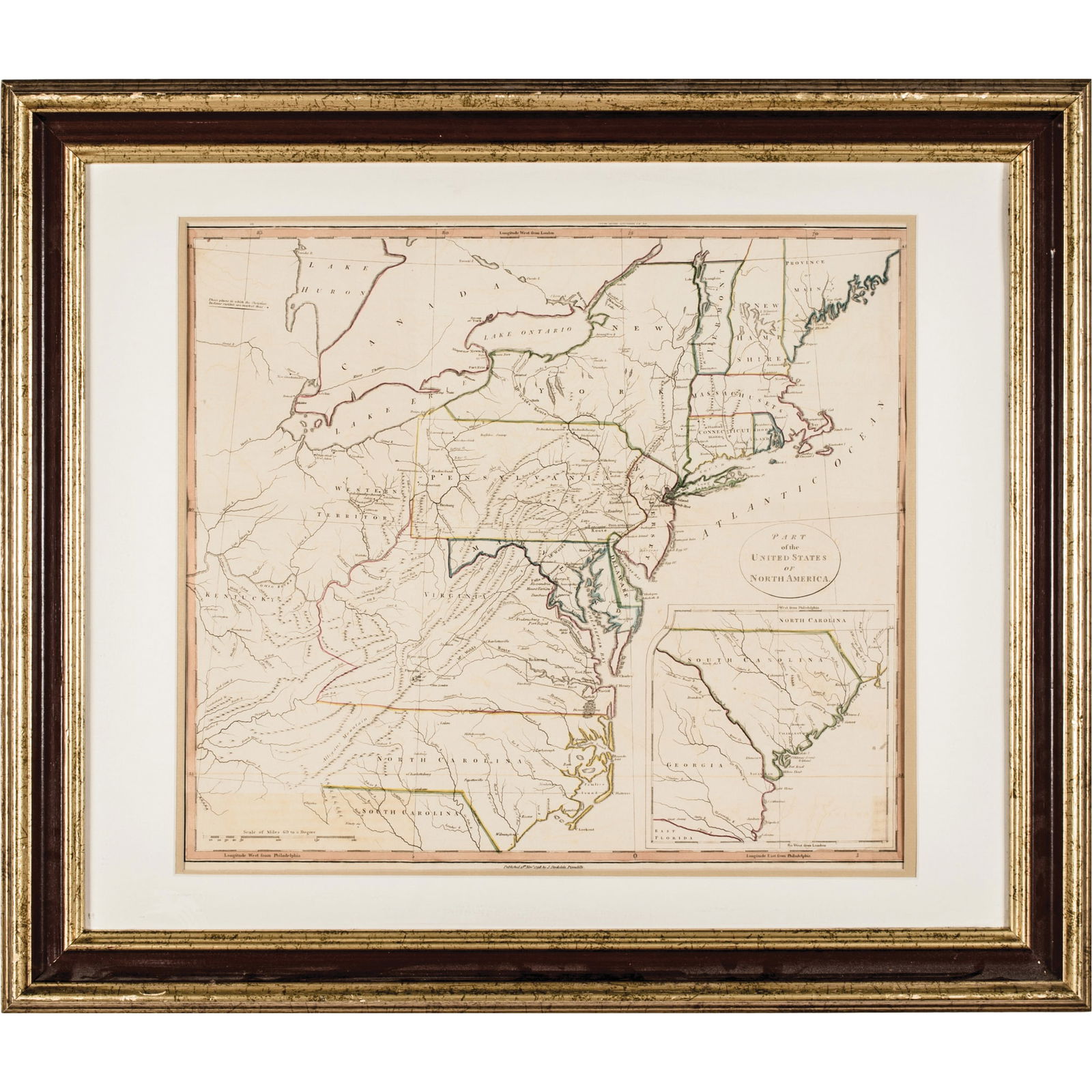 1798 Colored Engraved Map Of The United States Auction
