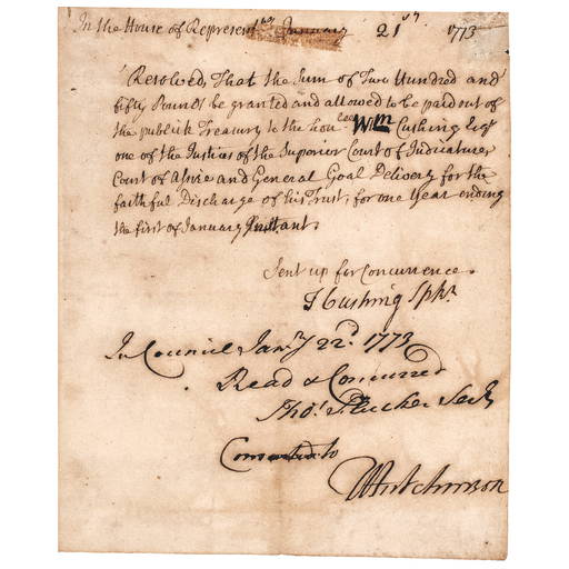 Thomas Hutchinson Signed King V Colony Issue Of Judicial Fairness On ...