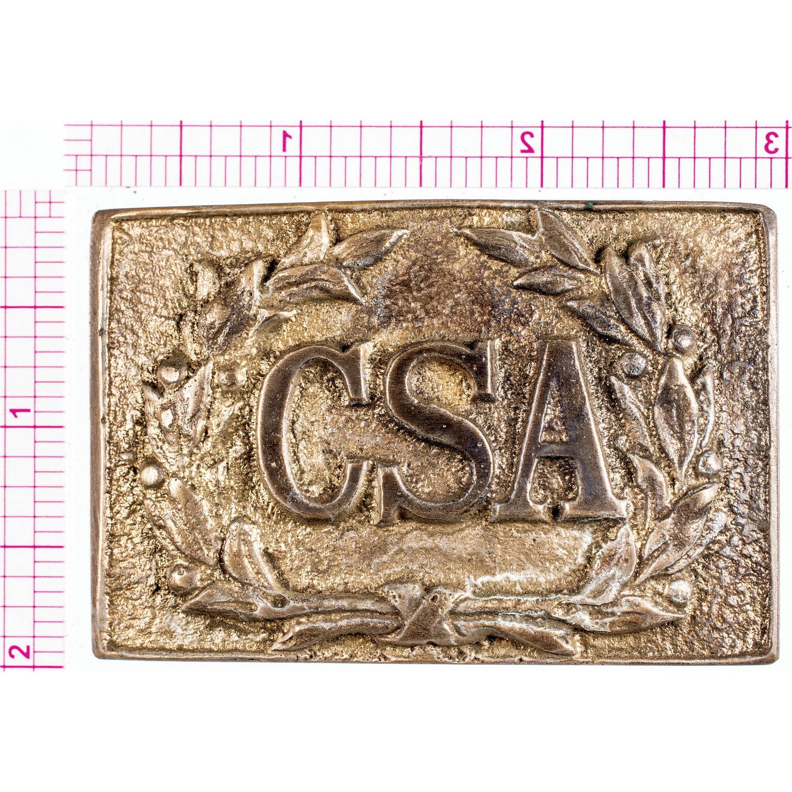 C. 1861 Confederate Csa Within Wreath Central Design Brass Belt Buckle ...