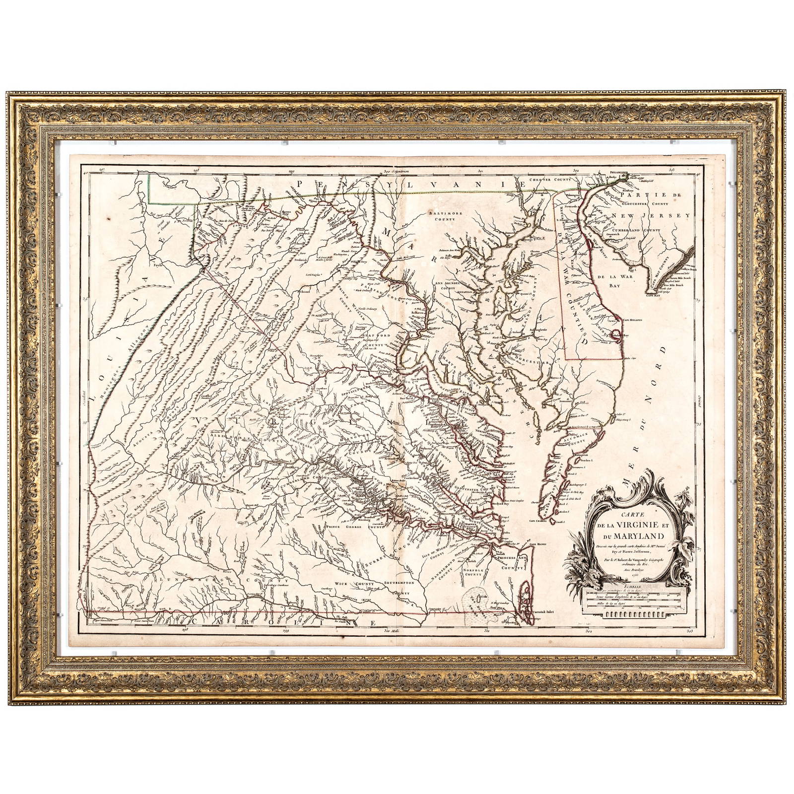 1755 Rare Original First State French Printing, Fry-jefferson Map Of ...