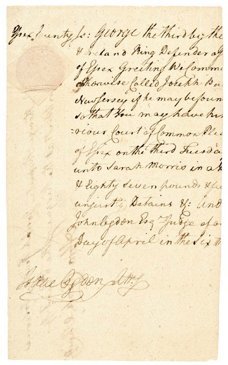 ABRAHAM CLARK Declaration of Independence Signer